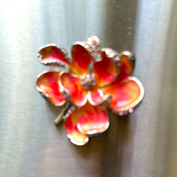 Monet | Jewelry | Vintage Monet Iridescent Flower Peacy Yellow Color ...